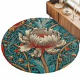 4ft Round Rug William Morris Plant Floral Area Rugs for Living Room ...