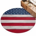 4ft Round Rug Wooden American Flag Area Rugs for Living Room Bedroom ...