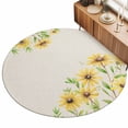 4ft Round Rug Yellow Daisy Flowers Area Rugs for Living Room Bedroom ...