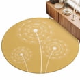 4ft Round Rug Yellow Dandelion Area Rugs for Living Room Bedroom ...