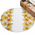 4ft Round Rug Yellow Floral Area Rugs for Living Room Bedroom Washable ...