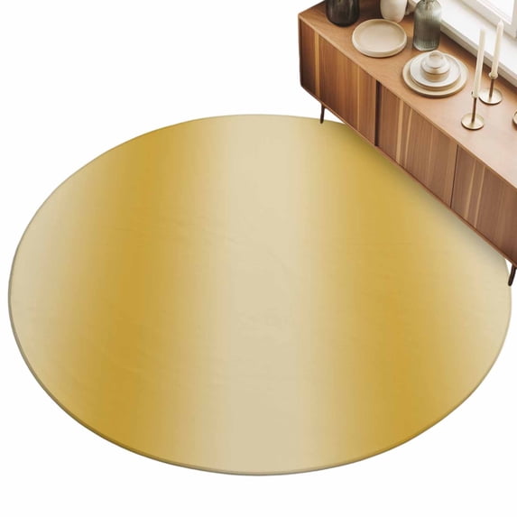 4ft Round Rug Yellow Ombre Area Rugs for Living Room Bedroom Washable ...