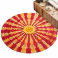 4ft Round Rug Yellow Red Boho Area Rugs for Living Room Bedroom ...