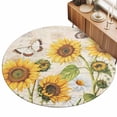 4ft Round Rug Yellow Sunflowers Area Rugs for Living Room Bedroom ...