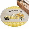 4ft Round Rug Yellow Truck Area Rugs for Living Room Bedroom Washable ...