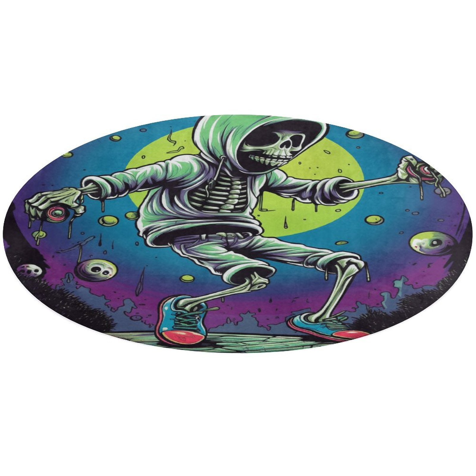 4ft Rug for Kids Room Playroom Nursery Bedroom Dancing Cute Skull Man ...