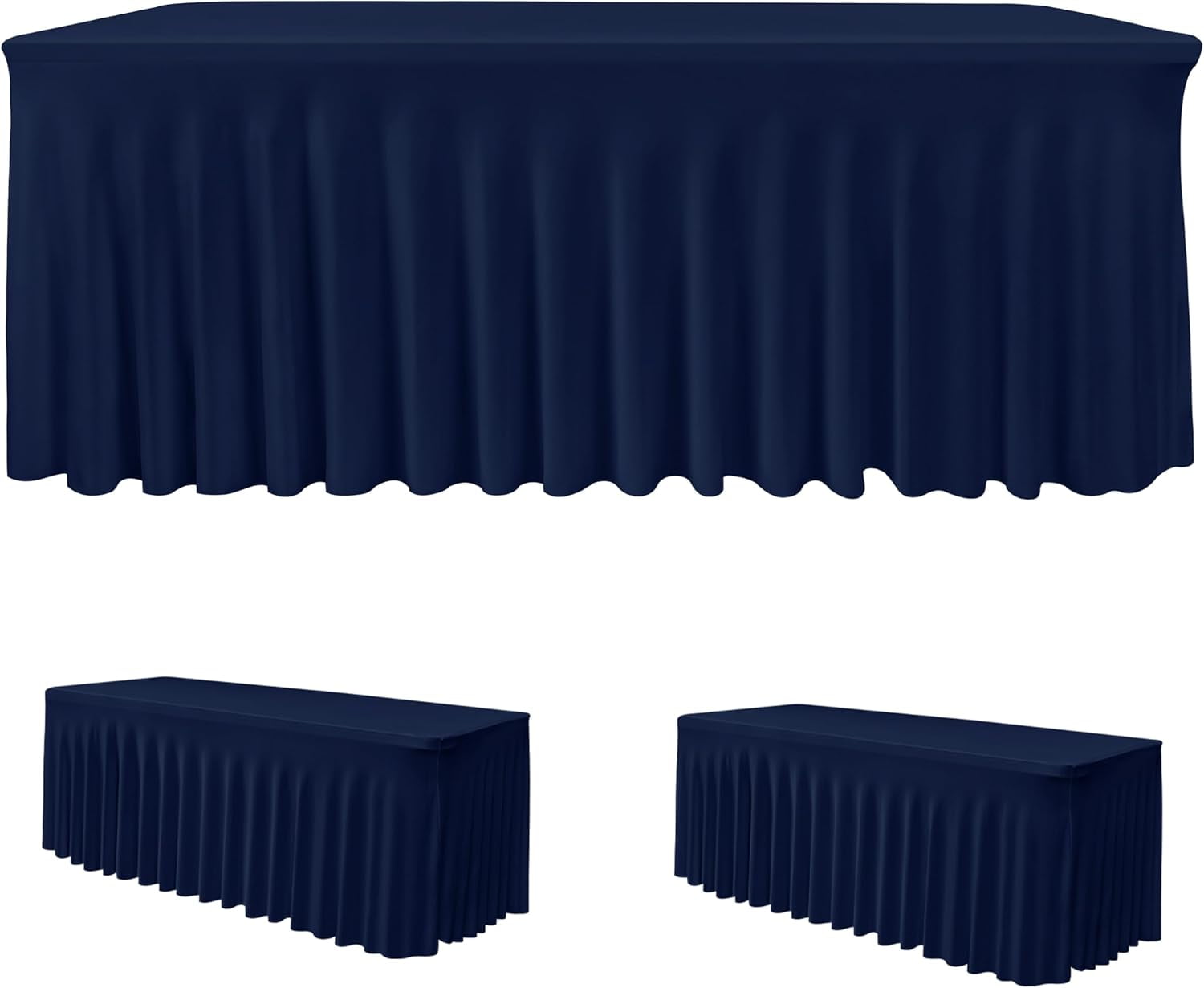 4ft Spandex Tablecloth 2 Pack Fitted Stretch Table Skirts 24x48 Inch ...