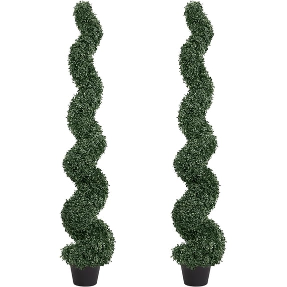 4ft Spiral Topiary Trees Artificial Outdoor Set of 2 \u2013 Faux ...