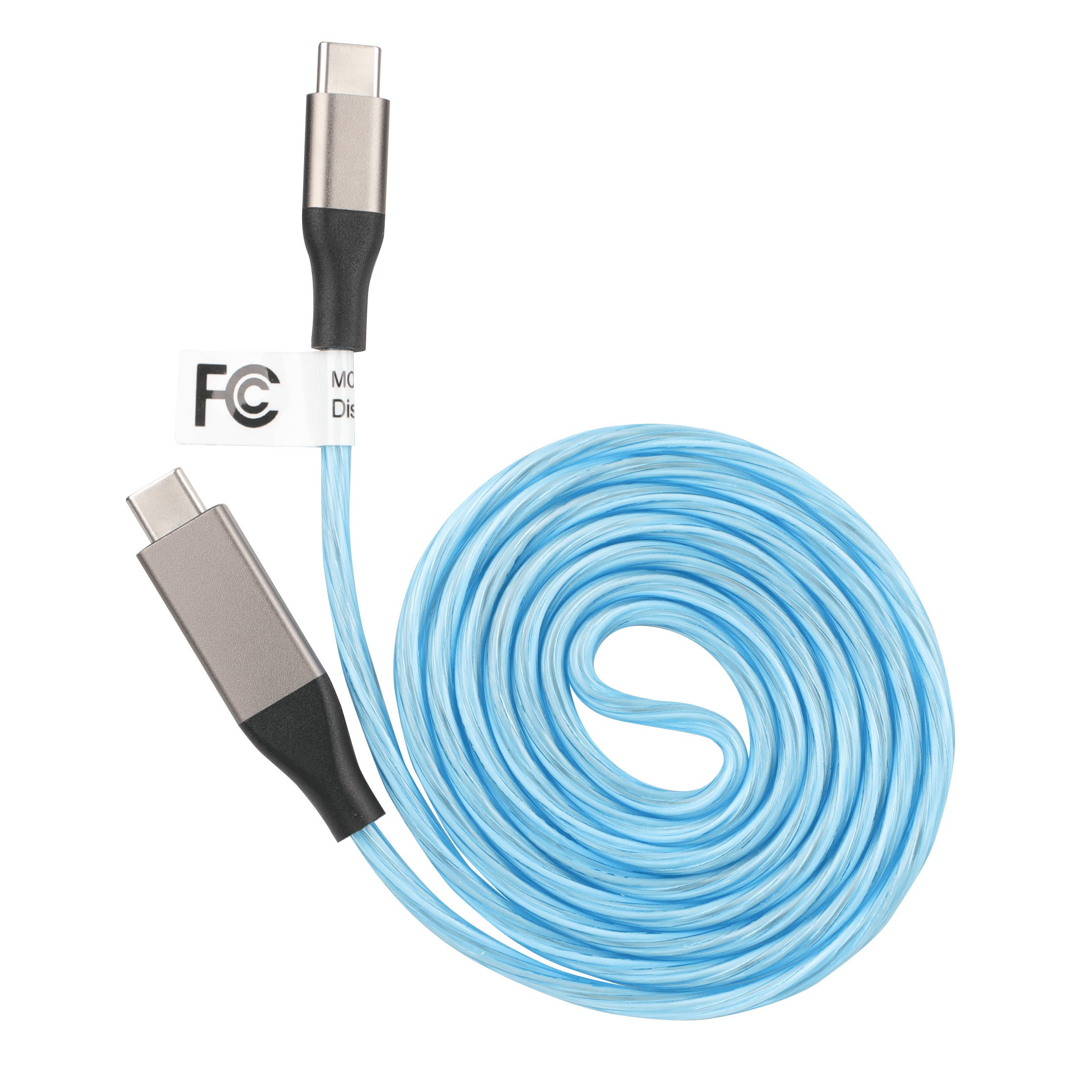 4ft USB-C to USB-C LED Light Up Cable - Blue - Walmart.com
