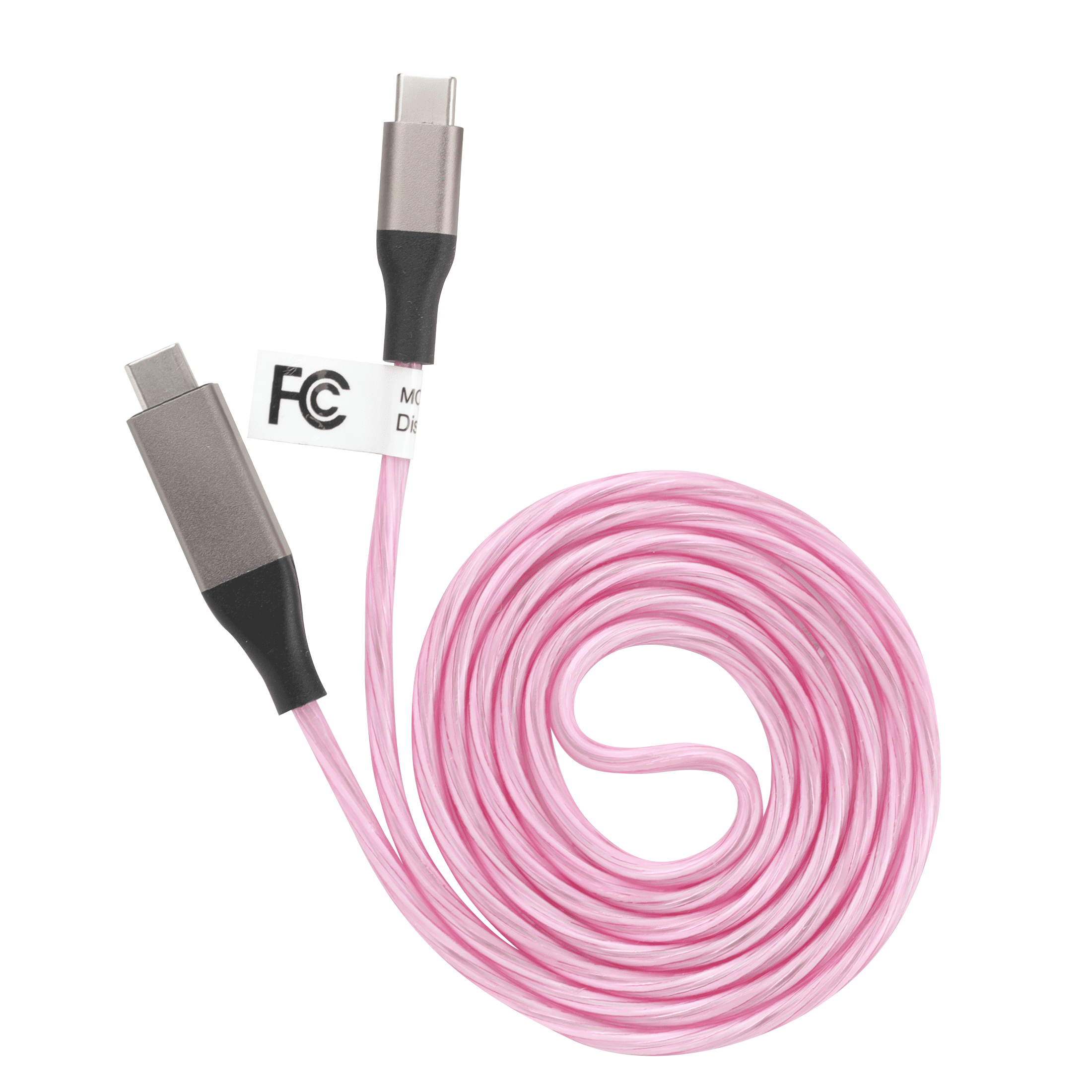 4ft USB-C to USB-C LED Light Up Cable - Pink - Walmart.com