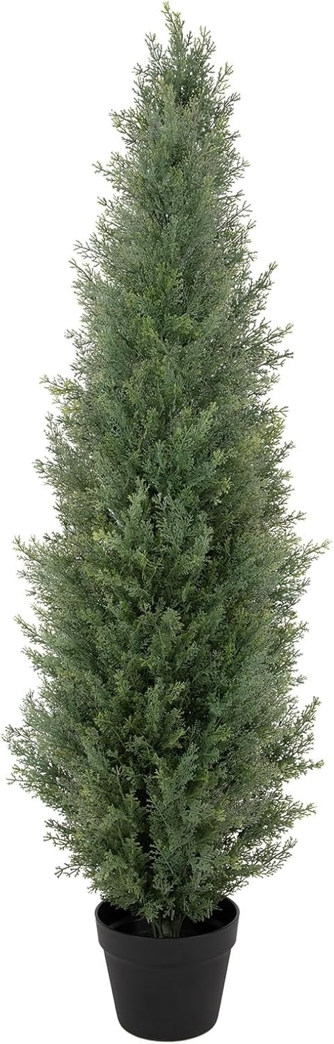4ft UV Resistant Artificial Topiary Trees Outdoor, 48in Faux Cedar Tree ...