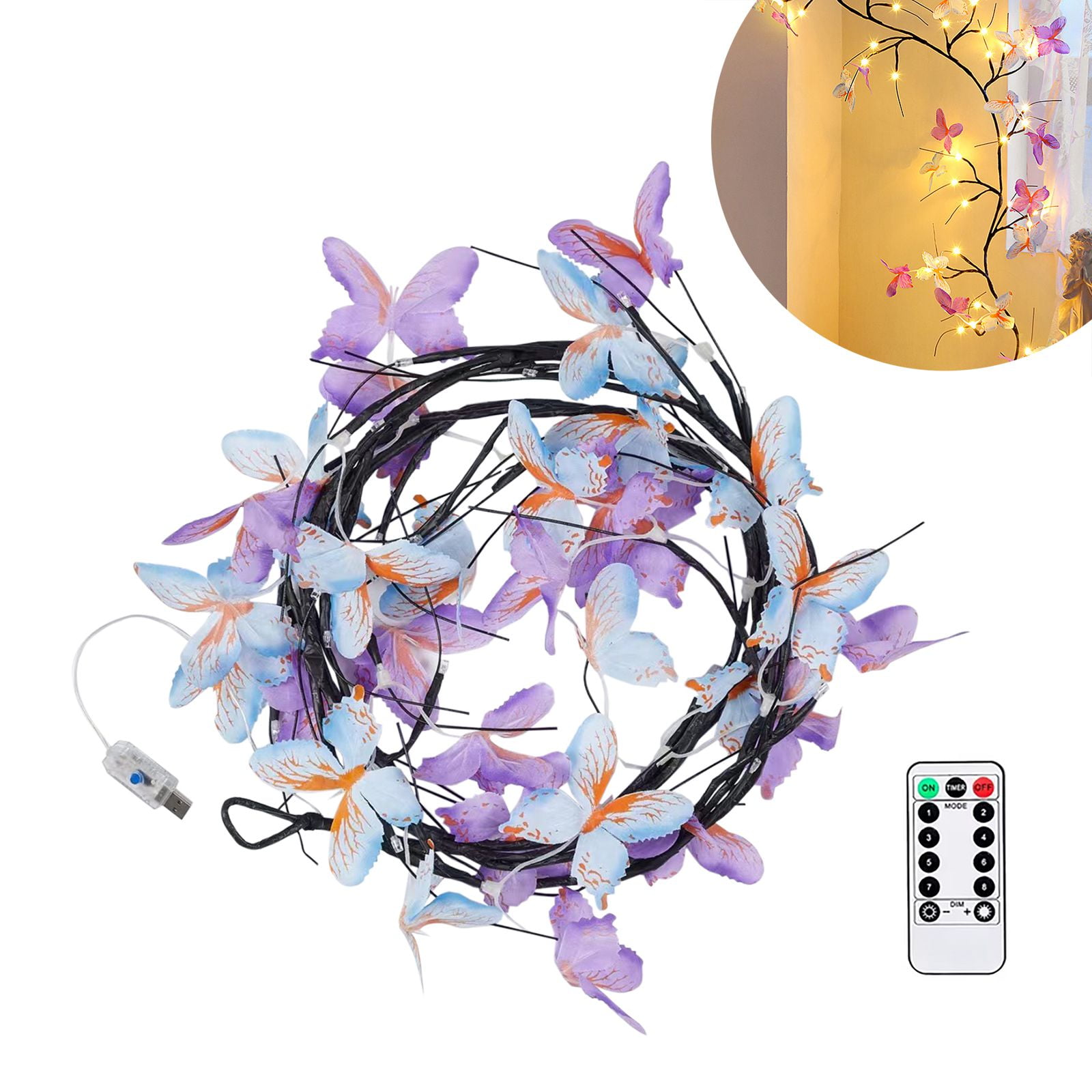 4ft Vine Lights for Bedroom LED Tree Branch Lights Butterfly Tree Light ...