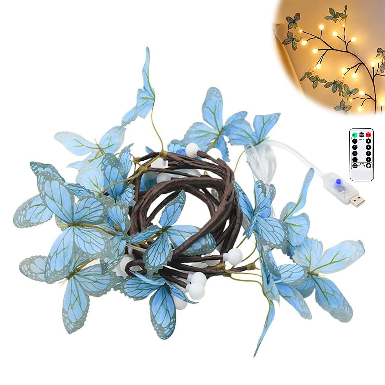 4ft Vine Lights for Bedroom LED Tree Branch Lights Butterfly Tree Light ...