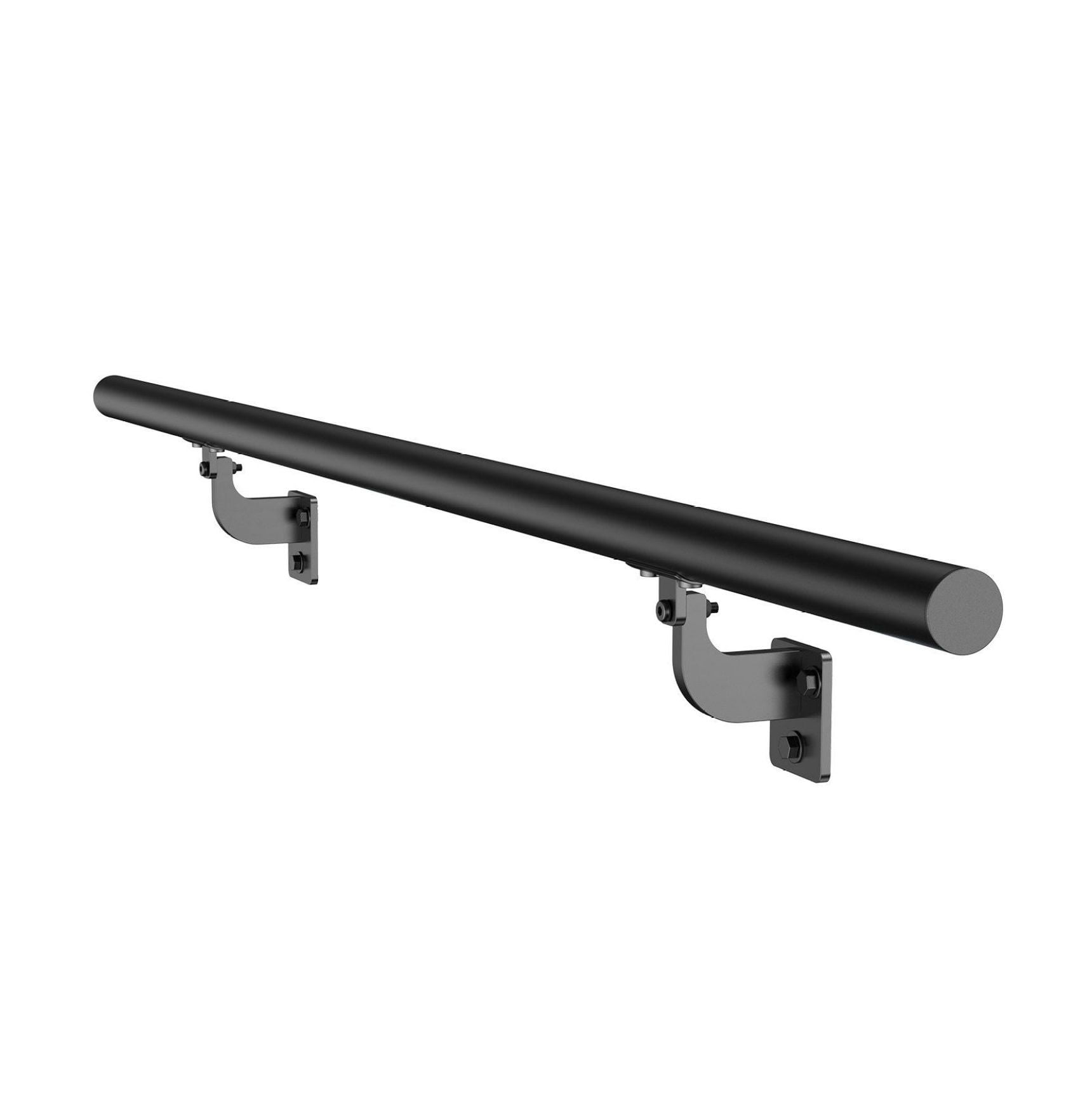 4ft Wall Mounted Stair Handrail Black Aluminum - Indoor Outdoor Railing ...