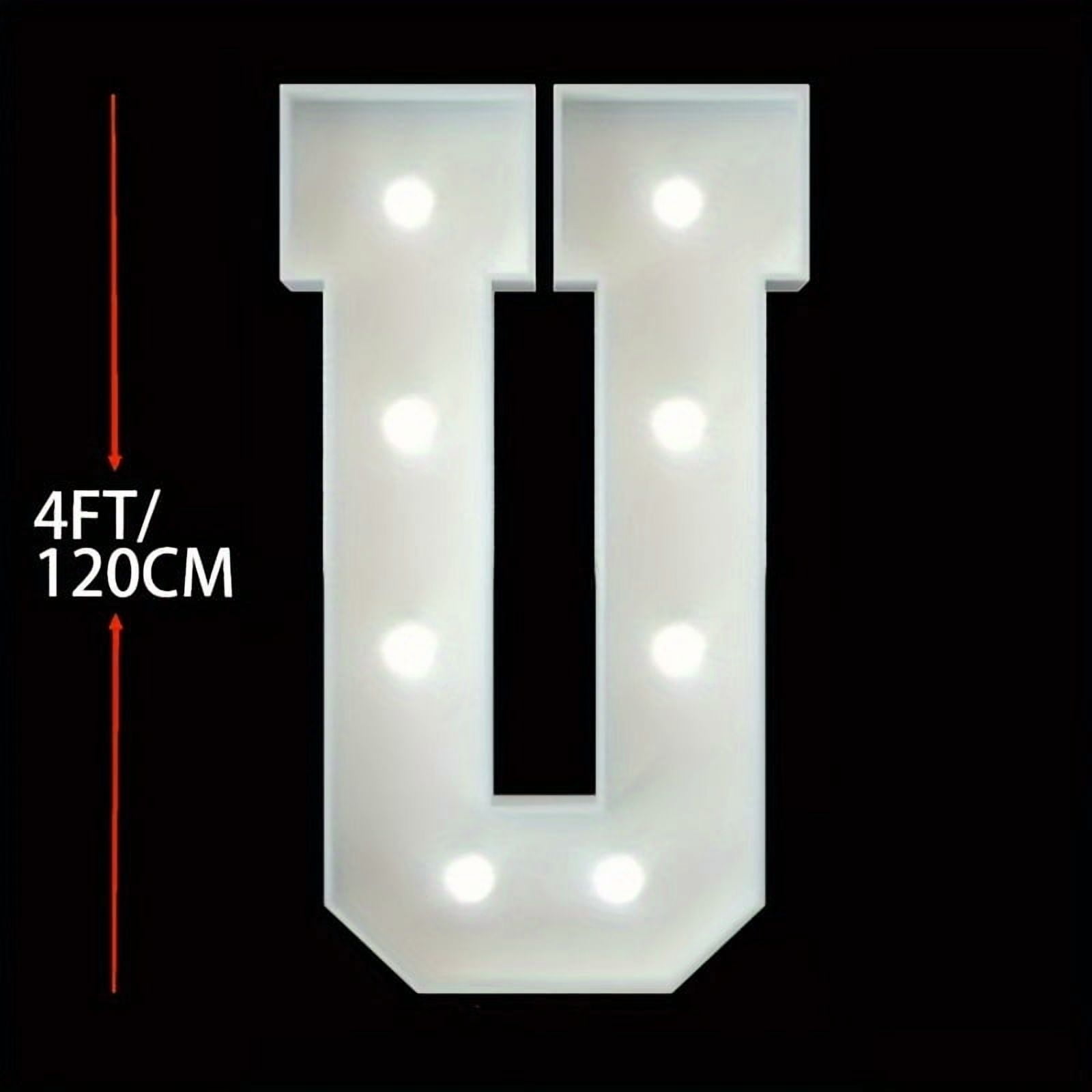 4ft Warm Lighted Letter A-Z | 3D Marquee-Style Self-Lit Decor | Battery ...