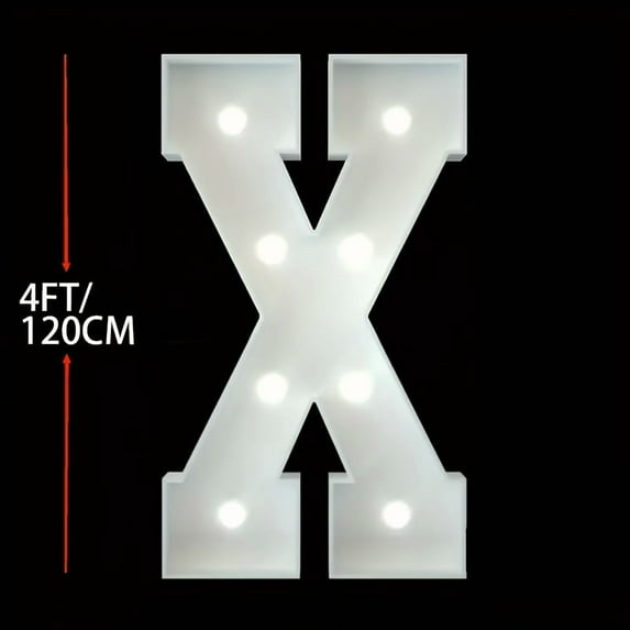 4ft Warm Lighted Letter A-Z | 3D Marquee-Style Self-Lit Decor | Battery ...