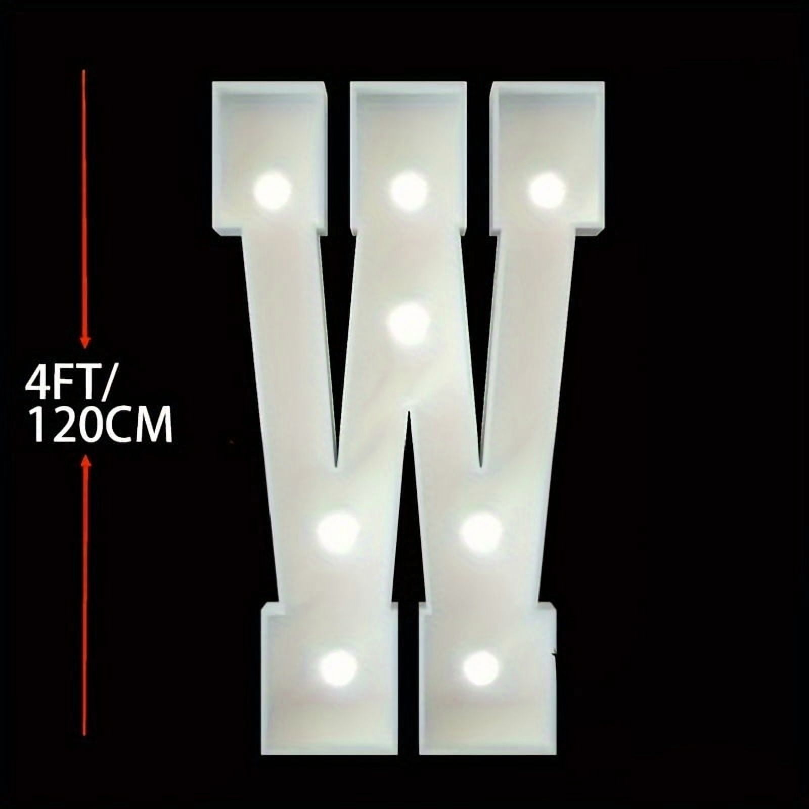 4ft Warm Lighted Letter A-Z | 3D Marquee-Style Self-Lit Decor | Battery ...