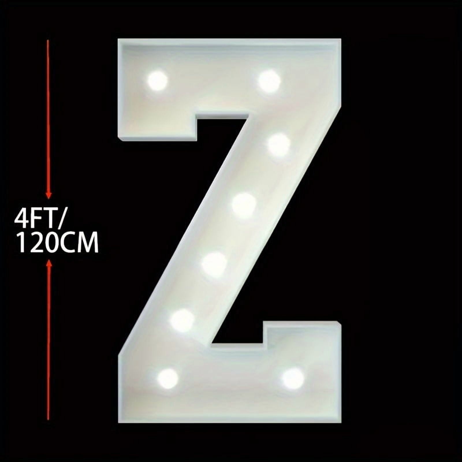 4ft Warm Lighted Letter A-Z | 3D Marquee-Style Self-Lit Decor | Battery ...