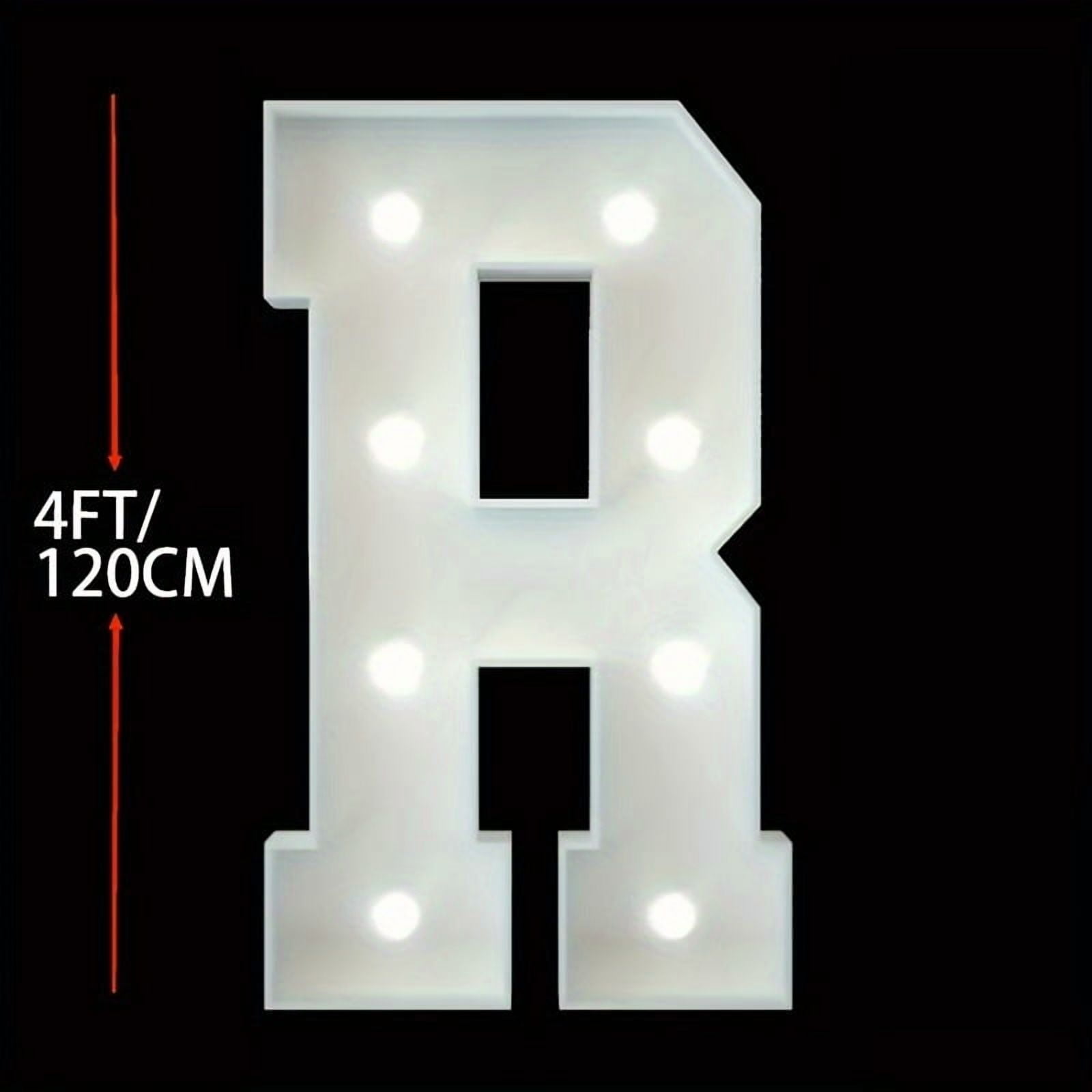 4ft Warm Lighted Letter A-Z | 3D Marquee-Style Self-Lit Decor | Battery ...