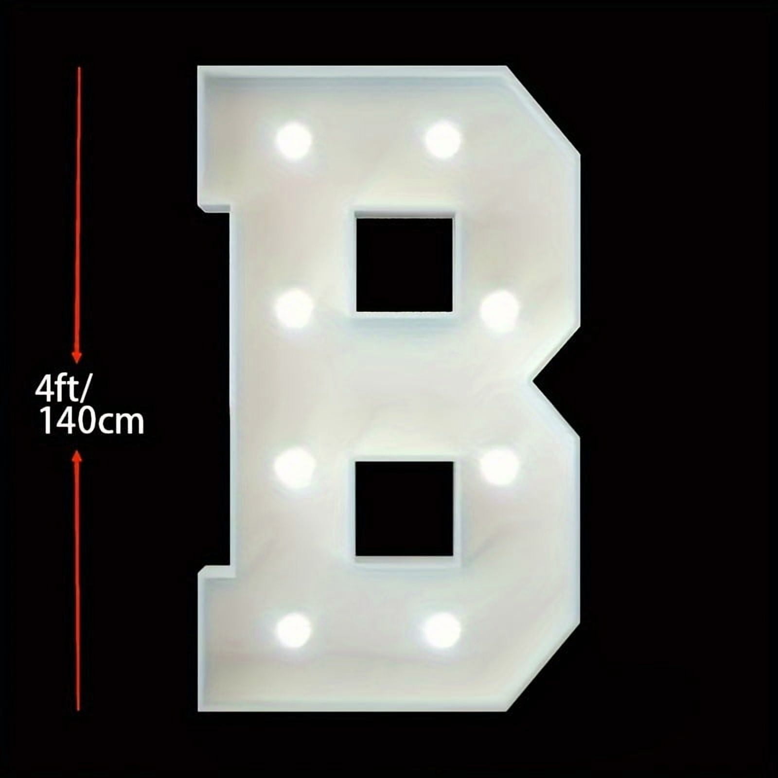 4ft Warm Lighted Letter A-Z | 3D Marquee-Style Self-Lit Decor | Battery ...