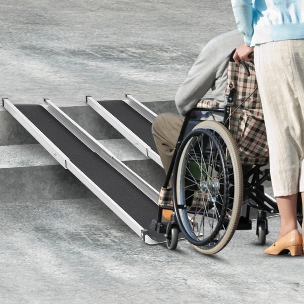 4ft Wheelchair Ramps 2-Pack, 661LB Capacity Threshold Ramps for ...
