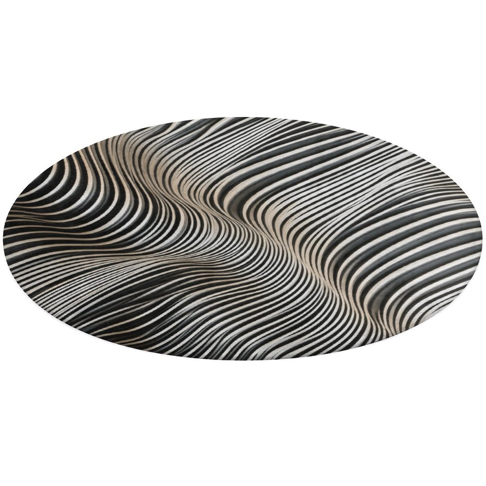 4ft Wood Grain Particles Circular Floor Mat, Kitchen Shower Floor Mat ...