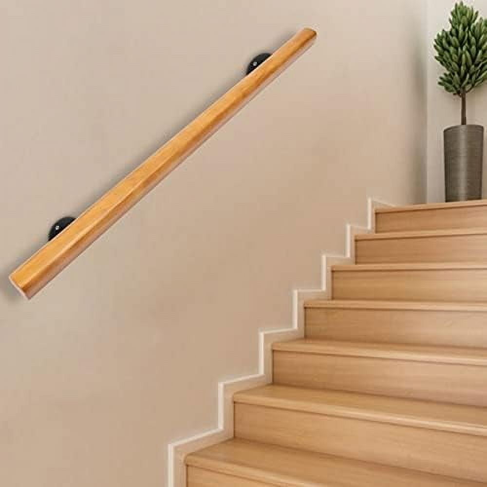4ft Wood Handrails for Indoor Stairs, Wall Mount Stair Handrails,Safety ...