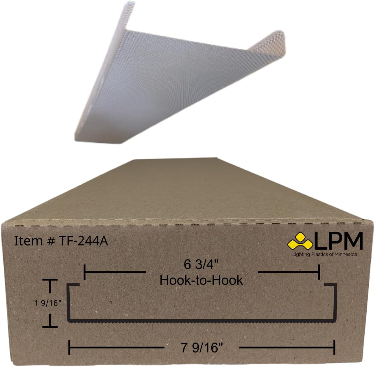 4ft Wrap Around Light Cover Diffuser 7 9/16"" W x 1 9/16"" H x 47 7/8 ...