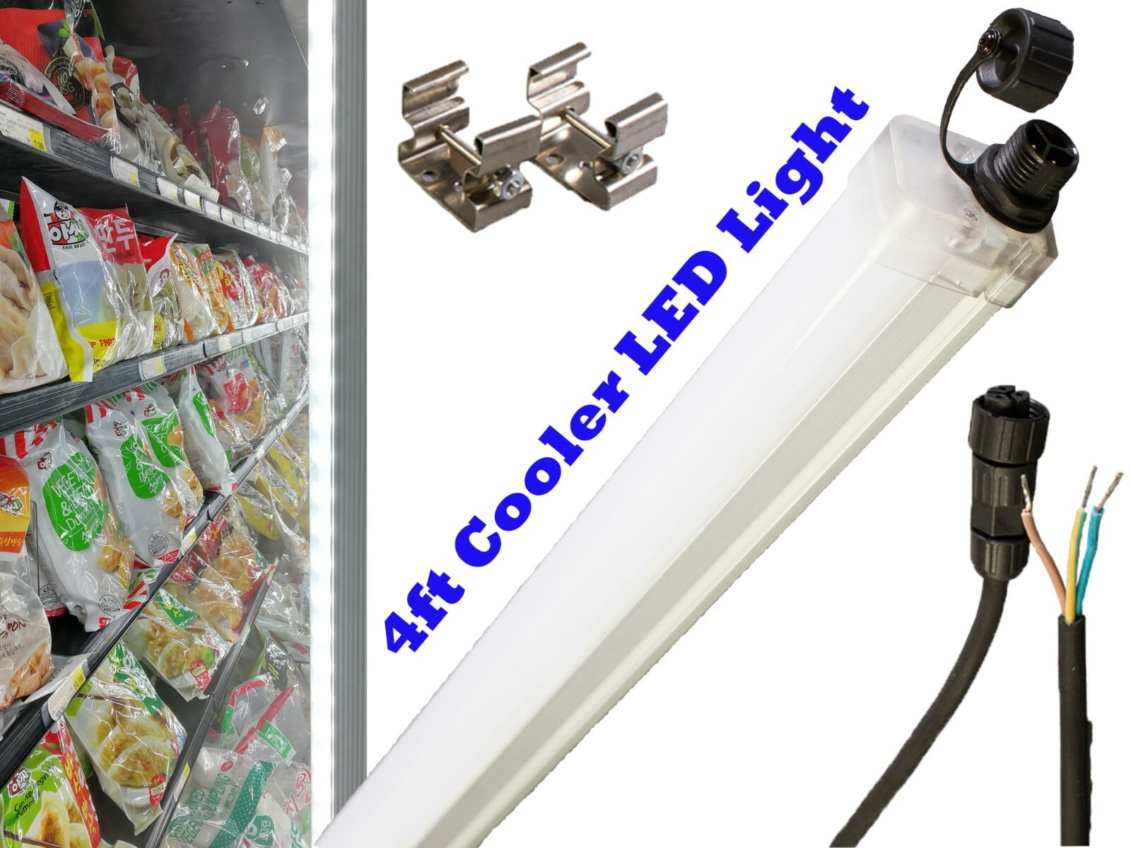 4ft walk in cooler LED light Waterproof 30w tube ceiling wall mount ...