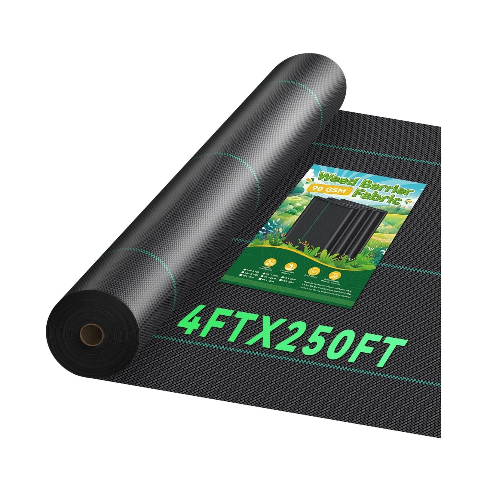4ftx250ft Landscape Fabric, Weed Barrier Fabric Heavy Duty 3.2oz, Woven Geote... - Walmart.com