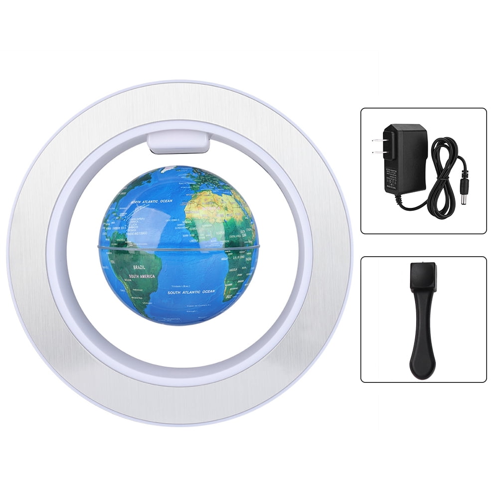 4in Magnetic Levitation Globe With LED Lights, Rotating World Display ...