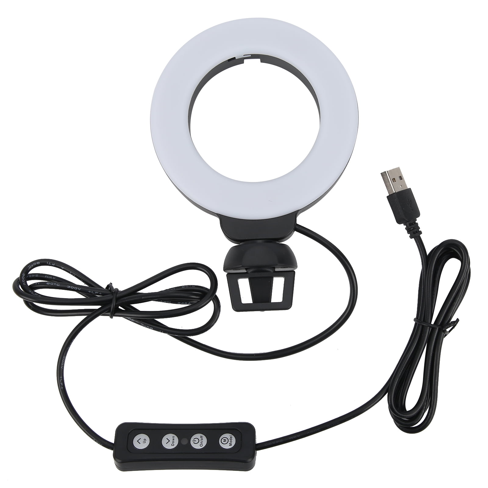 4in Mini LED Ring Light Soft Beauty Fill Light with Clip for Video Call ...