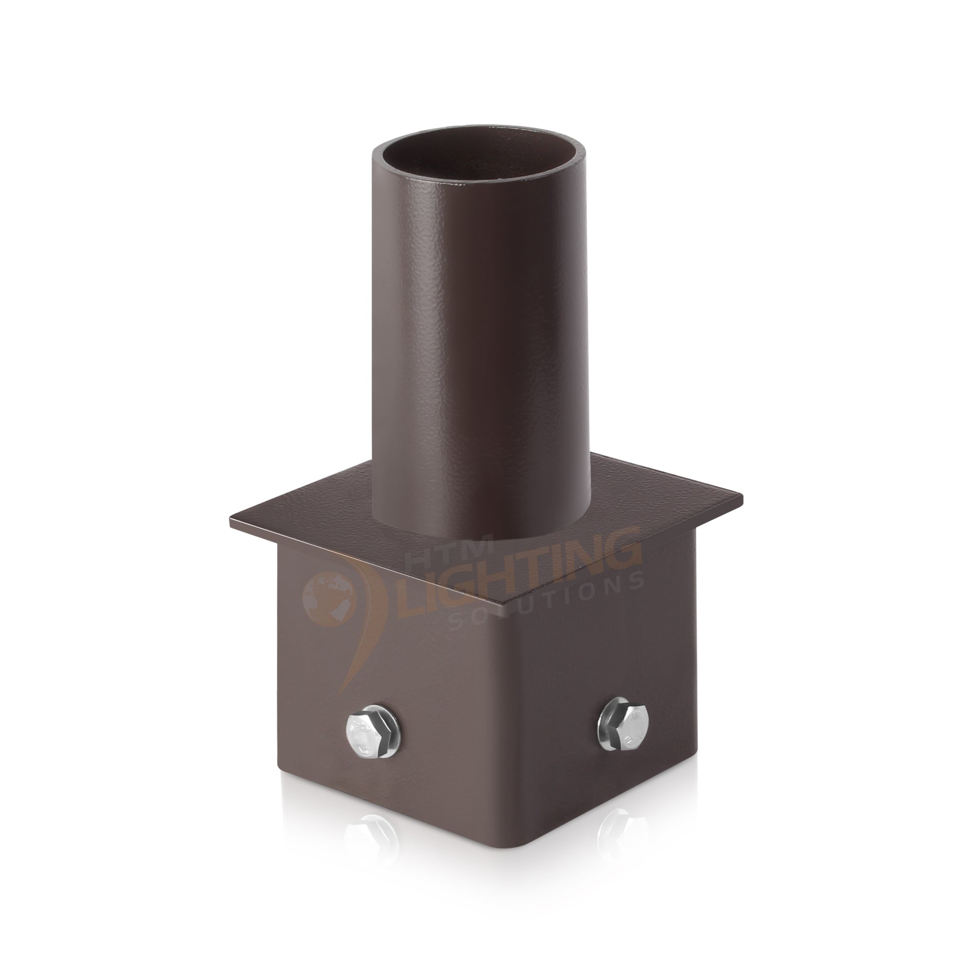 4in Square Pole Mount Bracket Tenon Adaptor with 2-3/8in Single Vertical Tenon for Slip Fitter ...