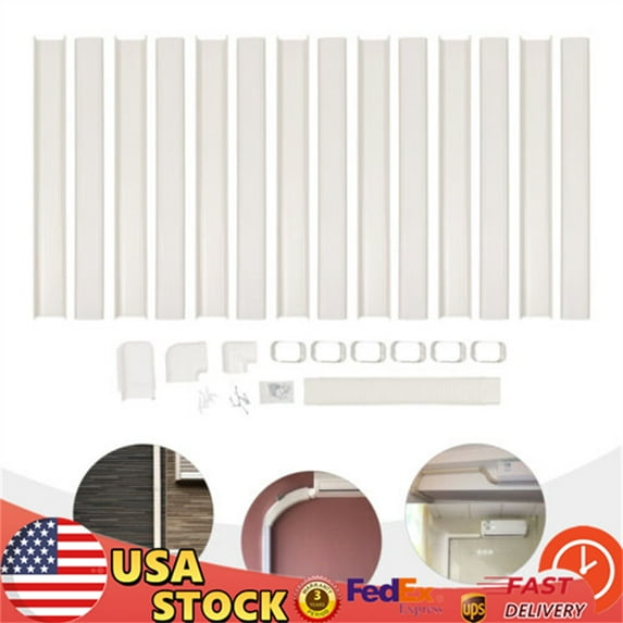 4in W 25ft L Pro AC Line Set Cover Kit PVC Air Conditioner Line Set ...