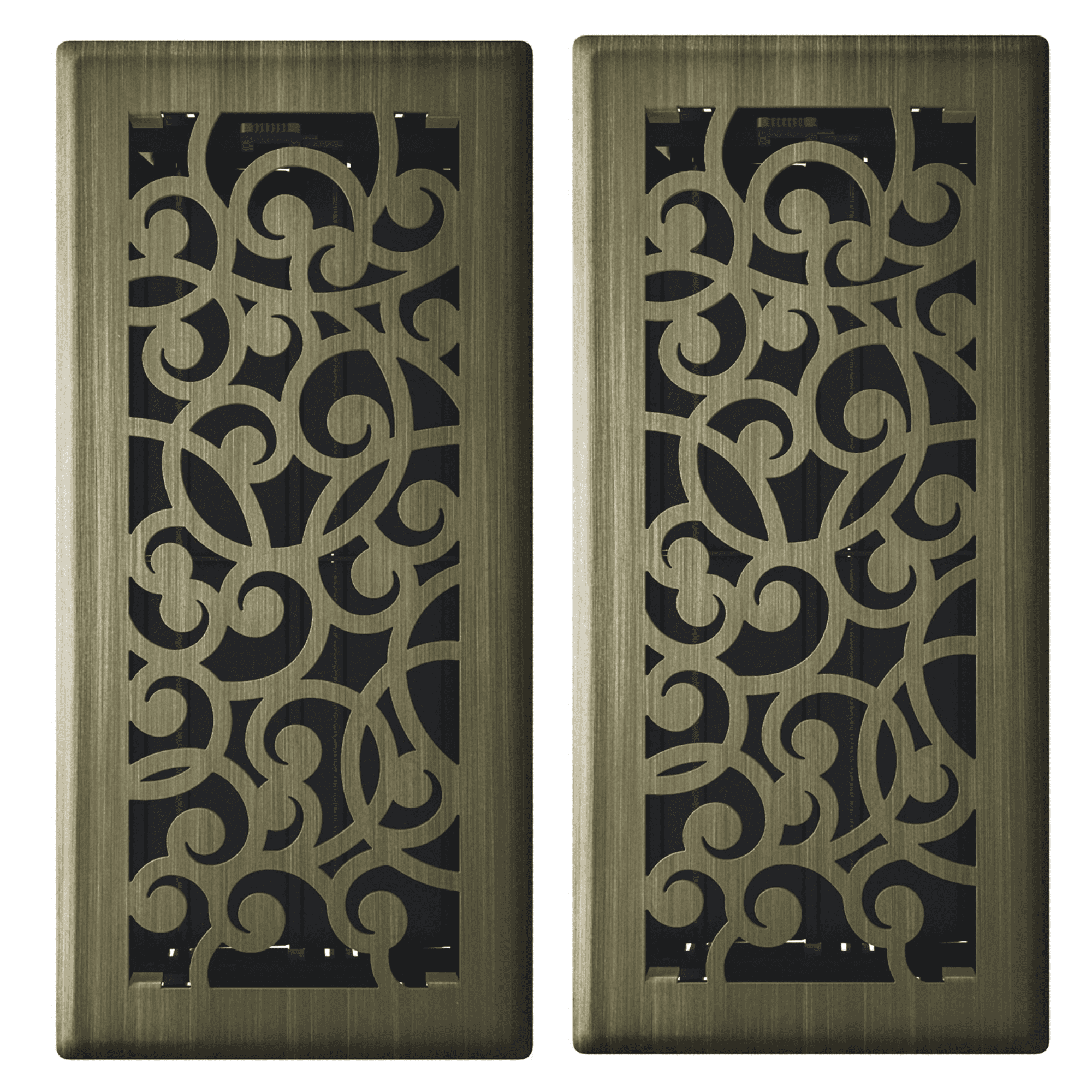 4in x 10in Wonderland Style Vintage Brass Metal Rectangular Floor ...