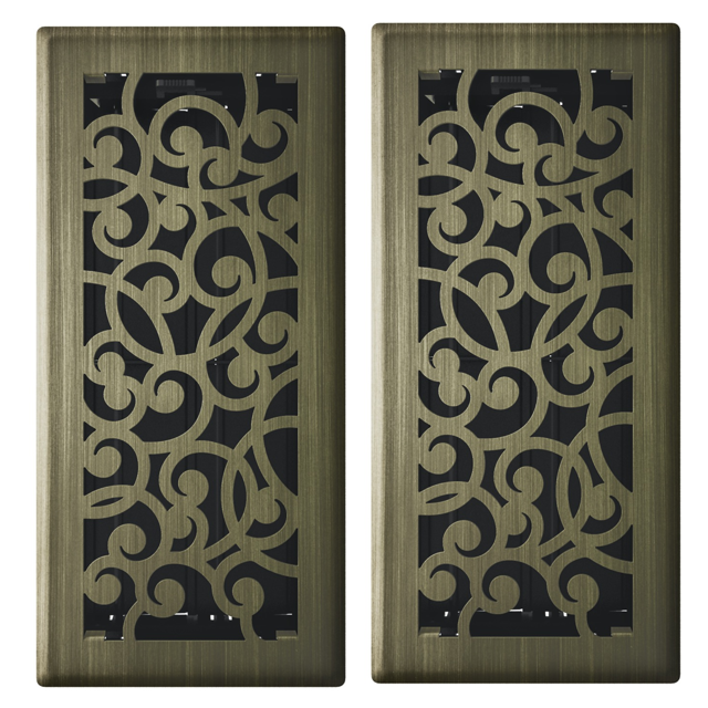 4in x 10in Wonderland Style Vintage Brass Metal Rectangular Floor ...