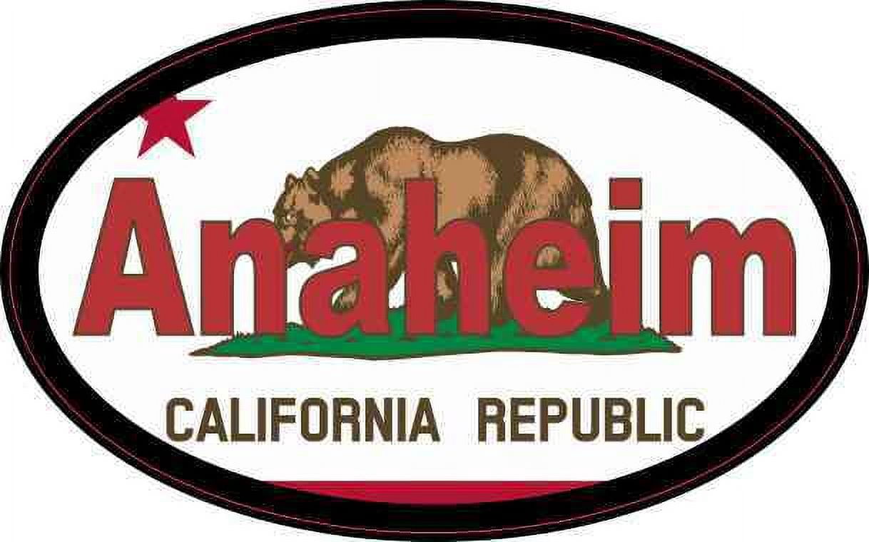 4in x 2.5in Oval Californian Flag Anaheim Sticker - Walmart.com
