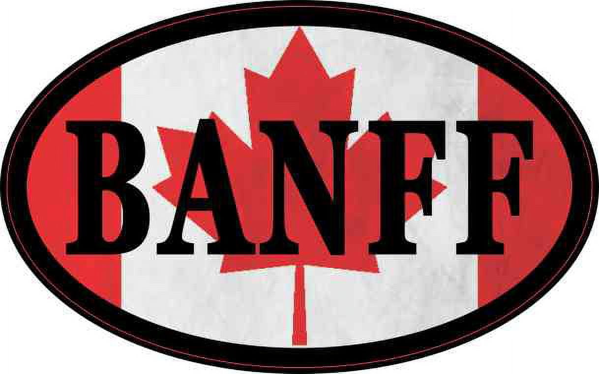 4in x 2.5in Oval Canadian Flag Banff Sticker - Walmart.com