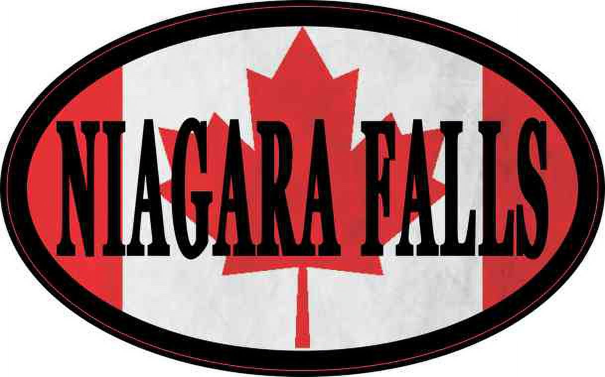 4in x 2.5in Oval Canadian Flag Niagara Falls Sticker - Walmart.com