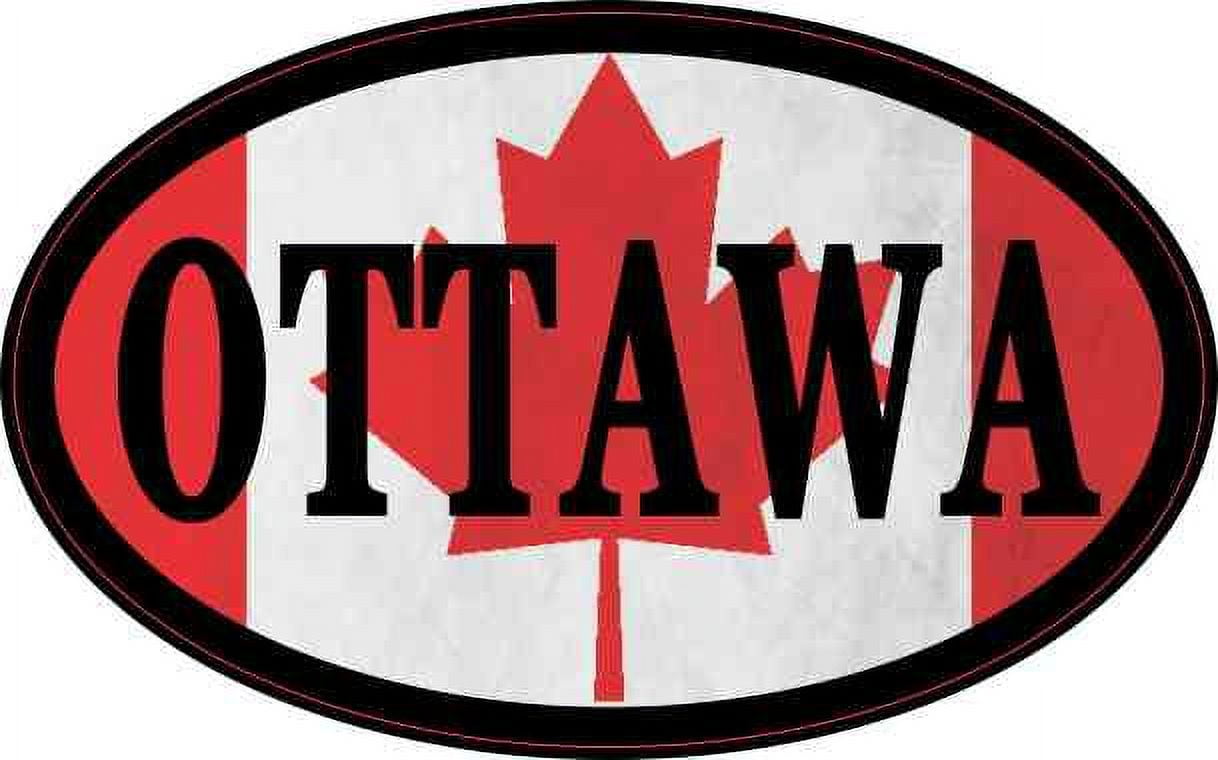 4in x 2.5in Oval Canadian Flag Ottawa Sticker - Walmart.com