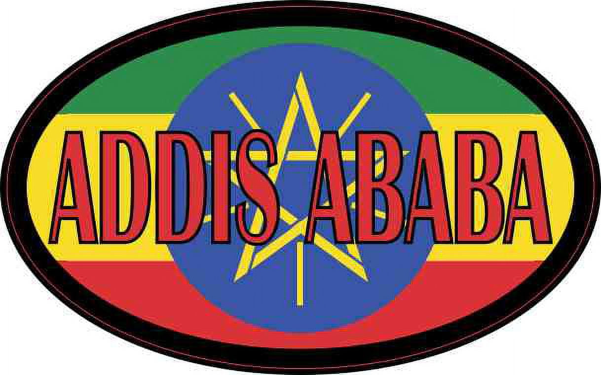 4in x 2.5in Oval Ethiopian Flag Addis Ababa Sticker - Walmart.com