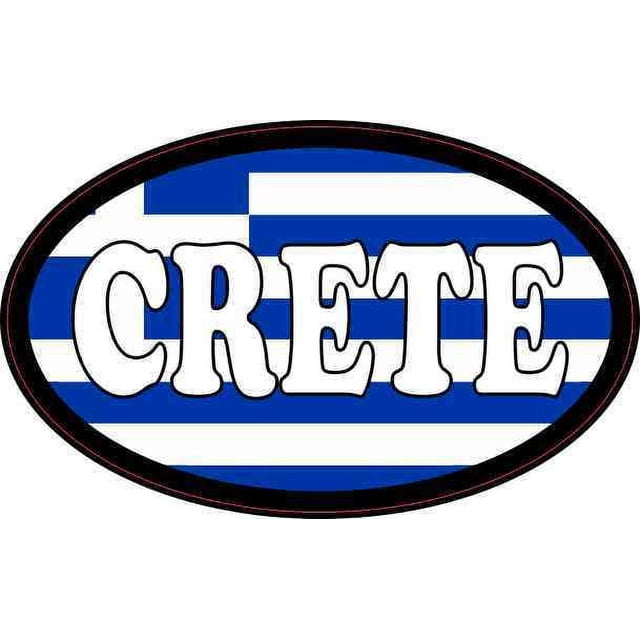 4in x 2.5in Oval Greek Flag Crete Sticker - Walmart Business Supplies