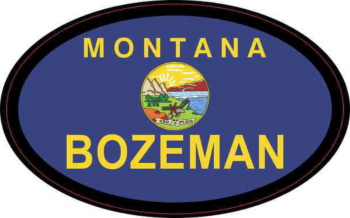 4in x 2.5in Oval Montana Flag Bozeman Sticker - Walmart.com