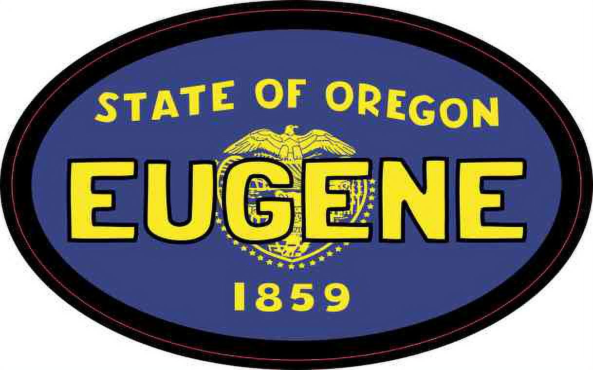 4in x 2.5in Oval Oregon Flag Eugene Sticker - Walmart.com