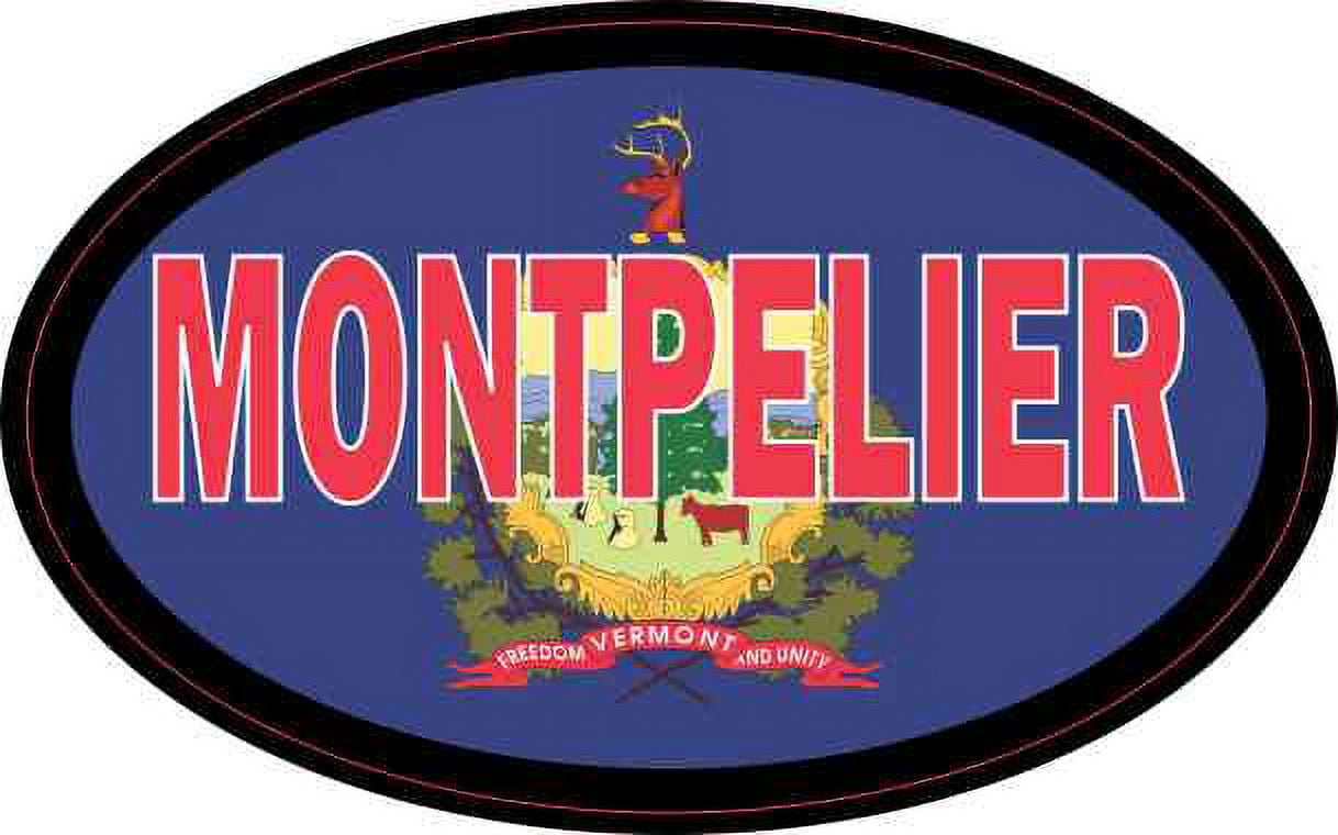4in x 2.5in Oval Vermont Flag Montpelier Sticker - Walmart.com