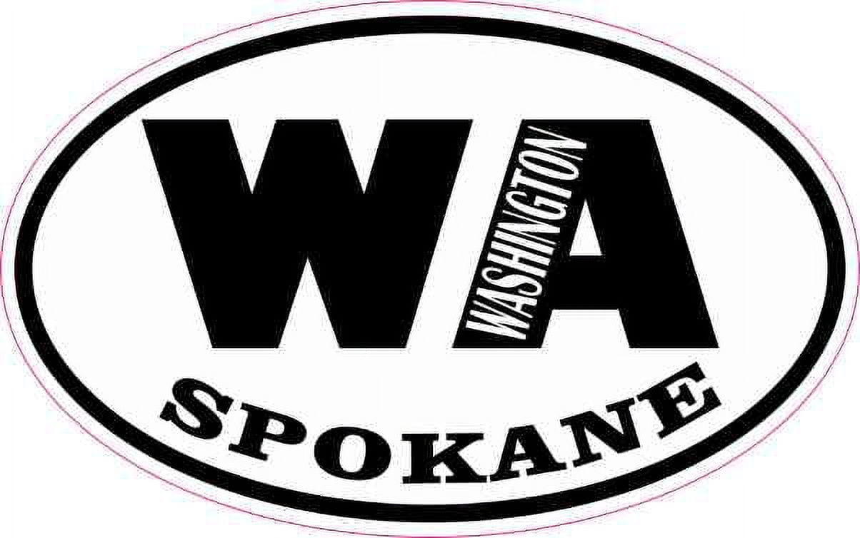 4in x 2.5in Oval WA Spokane Washington Sticker - Walmart.com