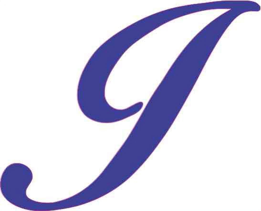 4in x 3in Blue Cursive I Monogram Sticker Fancy Vinyl Vehicle Cup ...