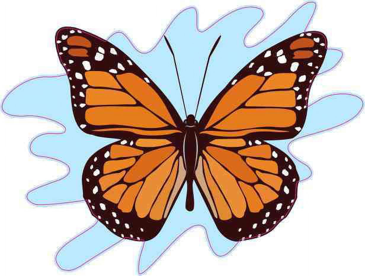 4in x 3in Blue Splash Monarch Butterfly Sticker Vinyl Animal Vehicle ...