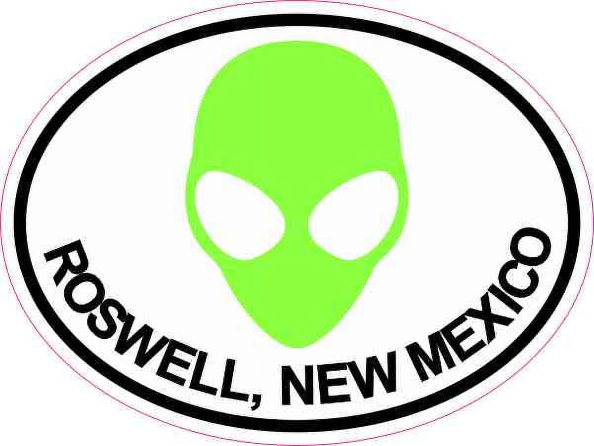 4in x 3in Green Alien Oval Roswell Sticker - Walmart.com
