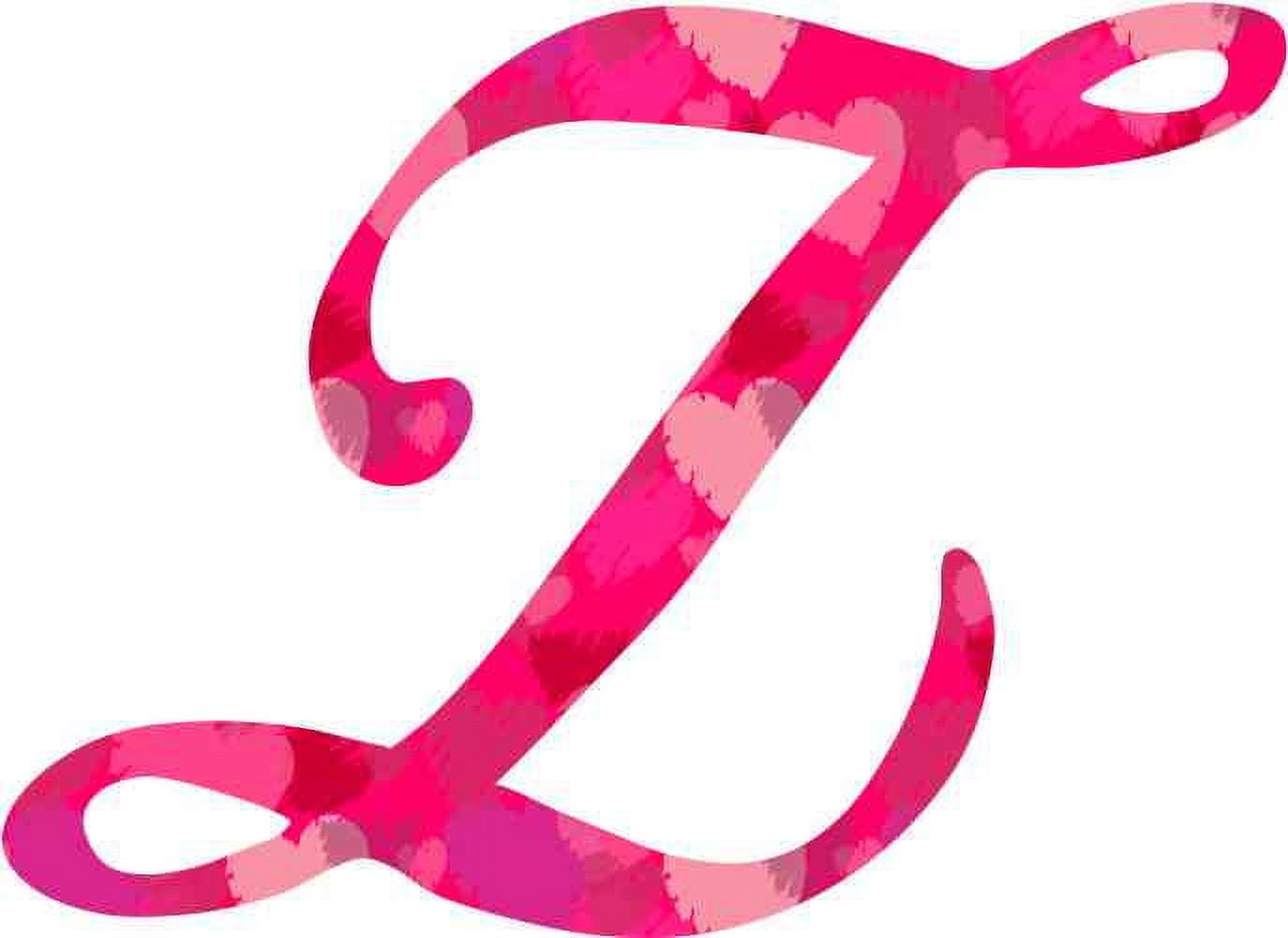 4in x 3in Hearted Cursive Z Monogram Sticker Fancy Vinyl Car Cup ...